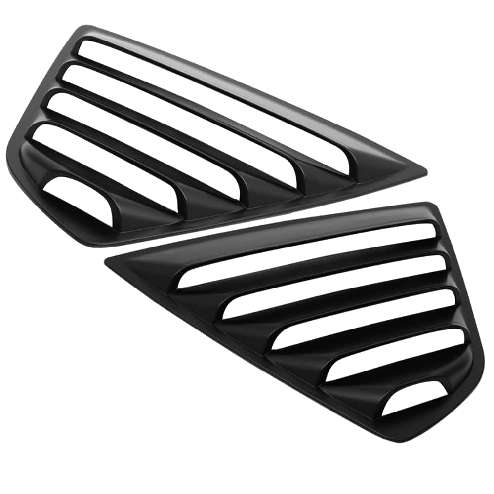 Window Louvers Fit 2018-2024 Toyota Camry, Unpainted Black Rear Window Louver 2Pc Set By IKON ...