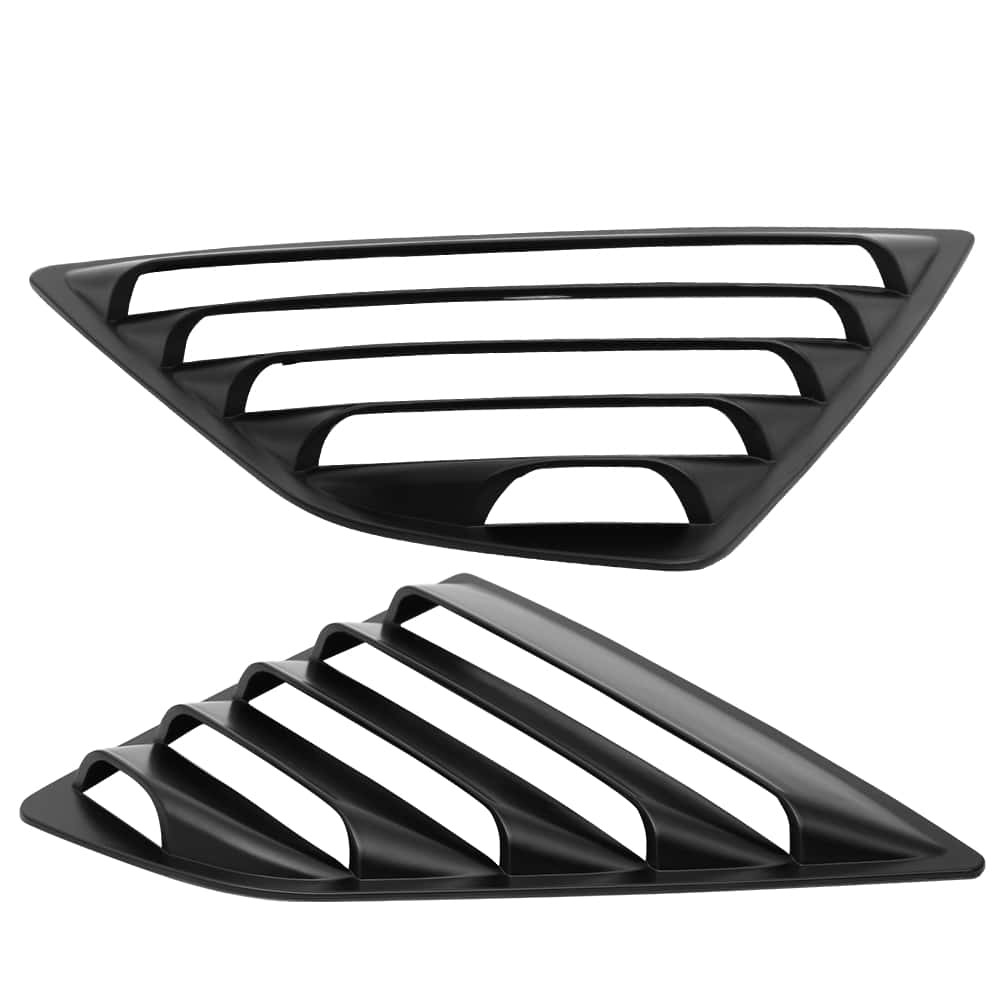 Window Louvers Fit 2018-2024 Toyota Camry, Unpainted Black Rear Window Louver 2Pc Set By IKON ...