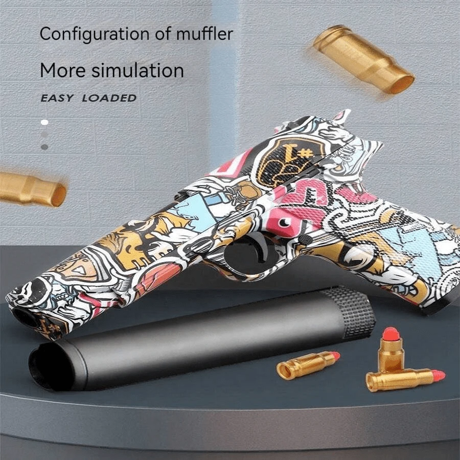 A Set Of Graffiti Design Colt 1911 Sweet Eagle Toy Gun, Shell-Ejecting ...