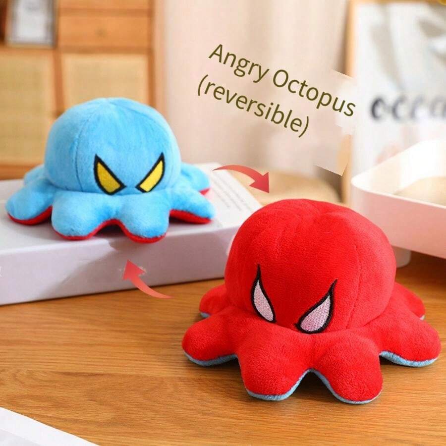 1pc Double-Sided Octopus Plush Toy Reversible Flip Octopus Stuffed ...