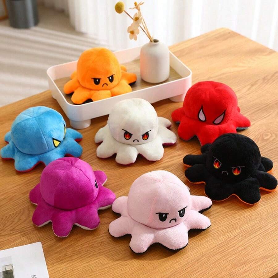 1pc Double-Sided Octopus Plush Toy Reversible Flip Octopus Stuffed ...