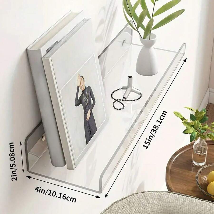Acrylic Floating Shelf, Wall Mounted Storage Shelf,Storage Display Rack ...