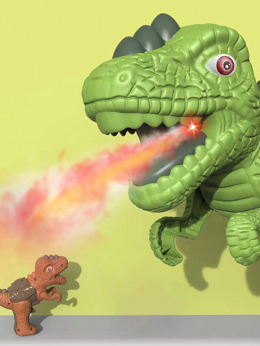 Electric Spitting Fire Dinosaur Spray Gun Bubble Blowing Toy ...