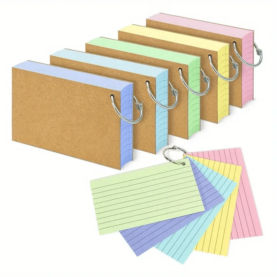 250pcs Flash Cards, A7 Revision Cards, Flashcards With Binder Rings And ...