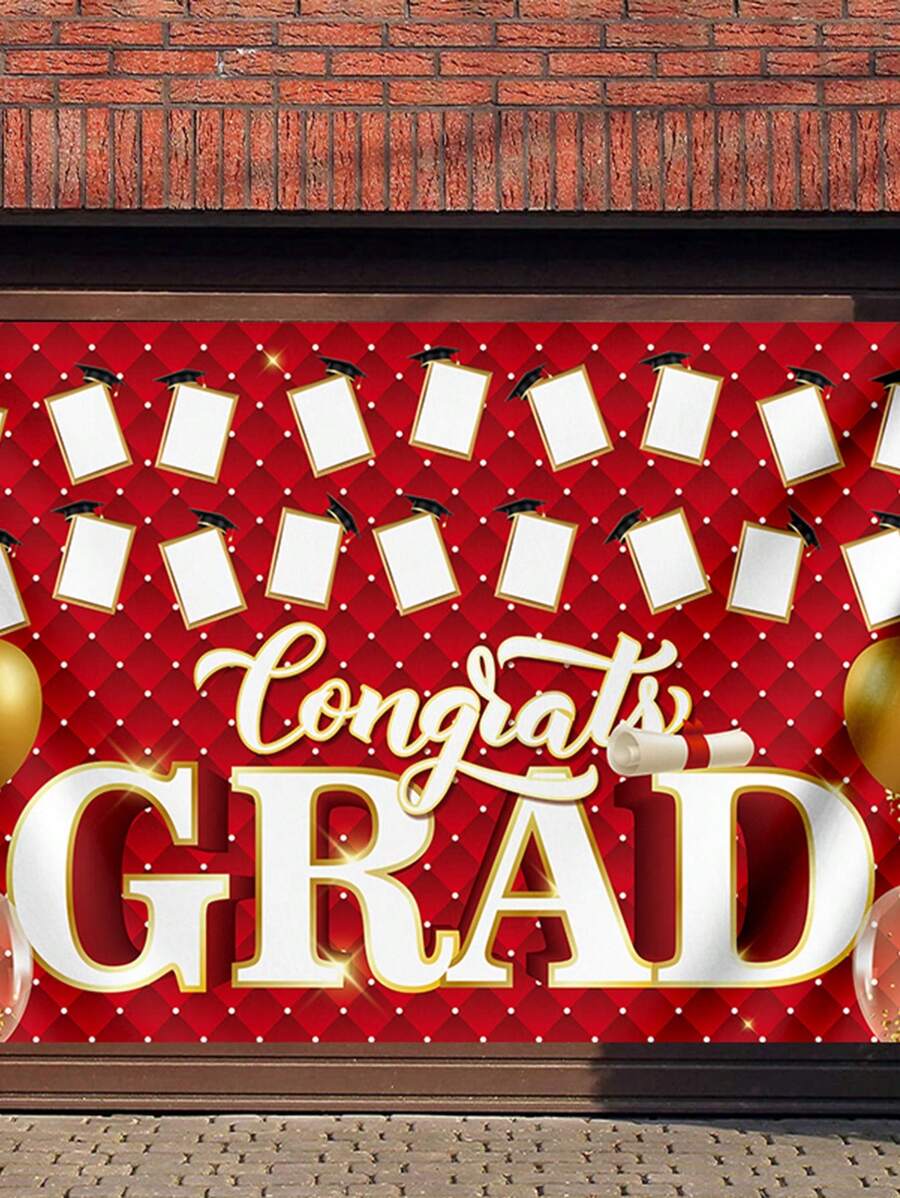 2024 Red Style Graduation Party Decoration Backdrop - Graduation Party ...