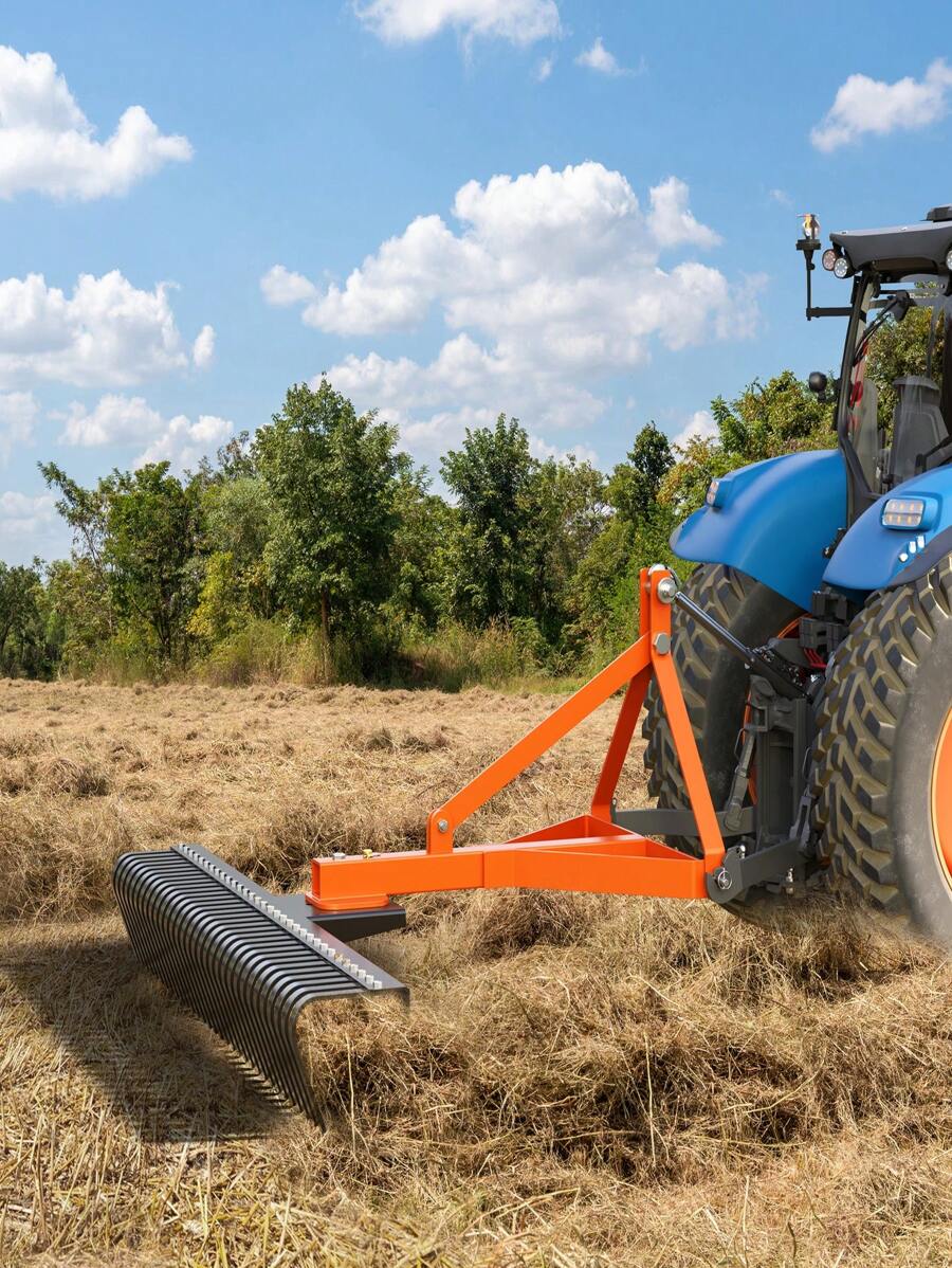 3 Point 5 FT Landscape Rock Rake, Heavy Duty 60" Width 3 Point-Attach ...