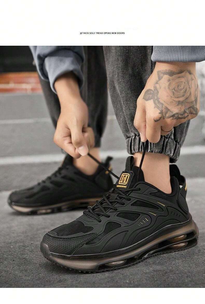 Men New Solid Colored Lightweight Cushioned Blade Inflated Running ...