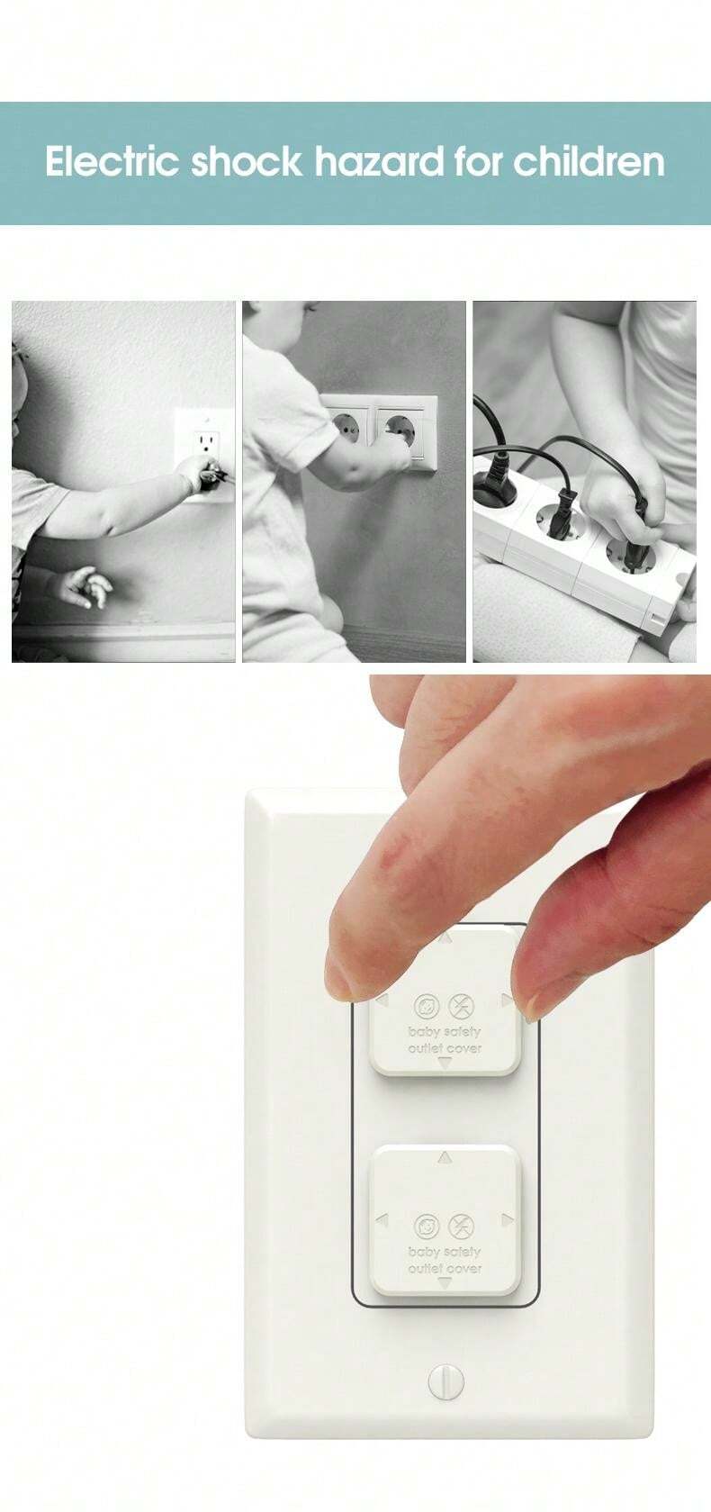 30/50 Pc Outlet Covers, Baby Proofing Safety Child Secure Electric Plug ...