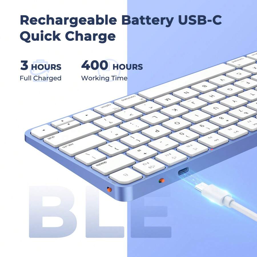 MEETION Wireless Bluetooth Keyboard Compatible With Macbook , Quiet ...