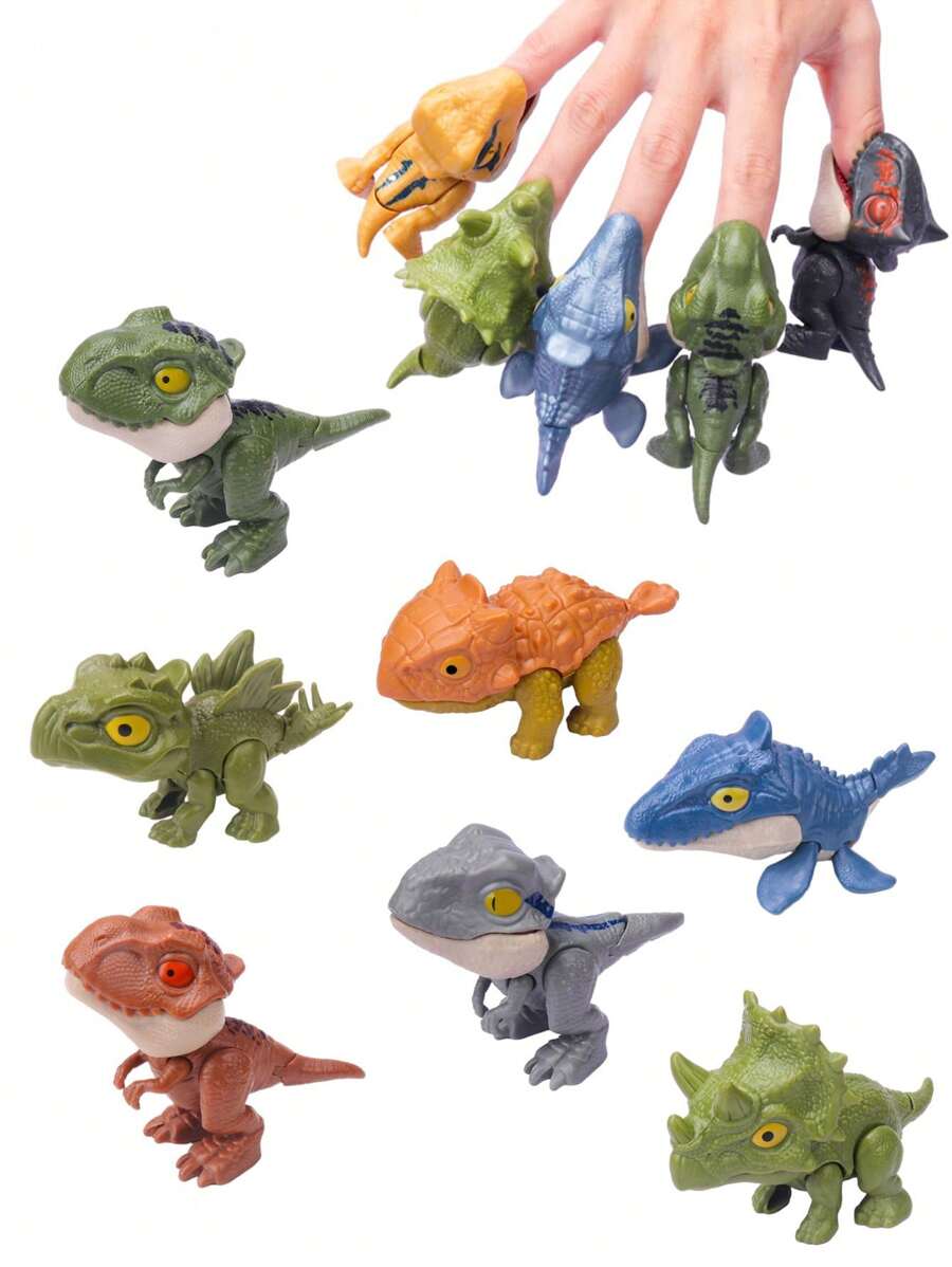 1pc/3pcs/5pcs Plastic Bite Finger Dinosaur Toy Finger Dinosaur Model ...
