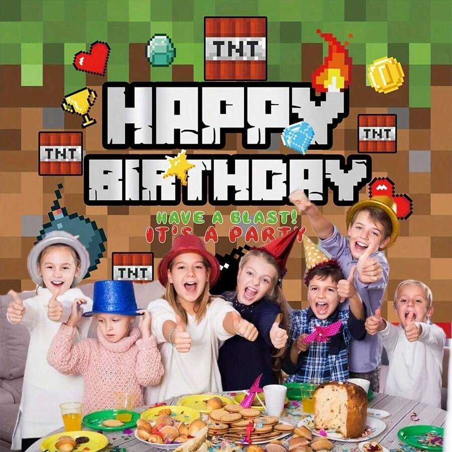 Birthday Backdrop Pixel Photography Background Game Teme Video Gaming ...