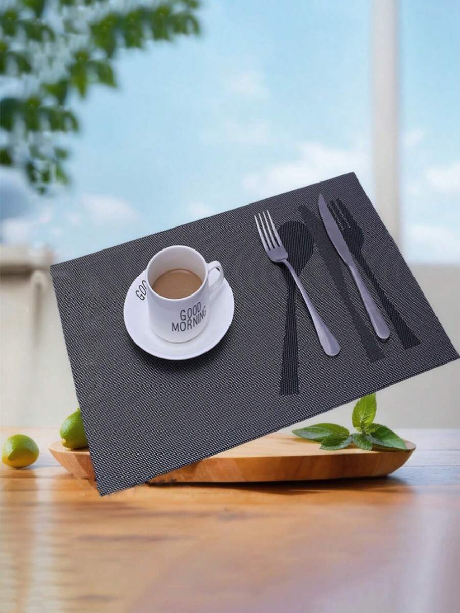 Conjunto de 4 manteles individuales de diseño de cubertería Texlin, lavables y personalizables ...