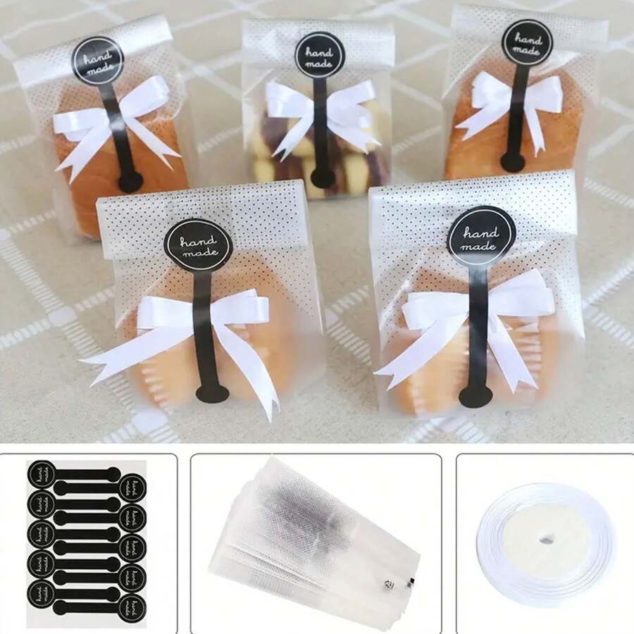 30 sacos de embalagem de cookies para cozimento com bolinhas pretas ...