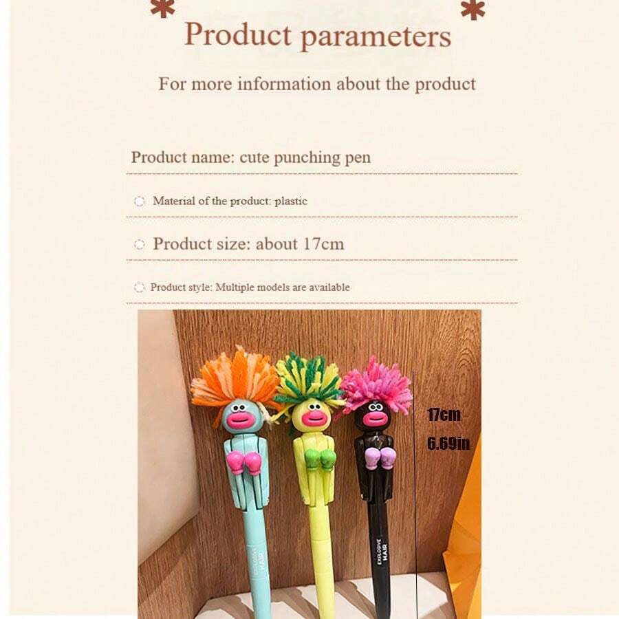 Fun Punching Pen, Cartoon Push-Button, High-Value And Cute ...