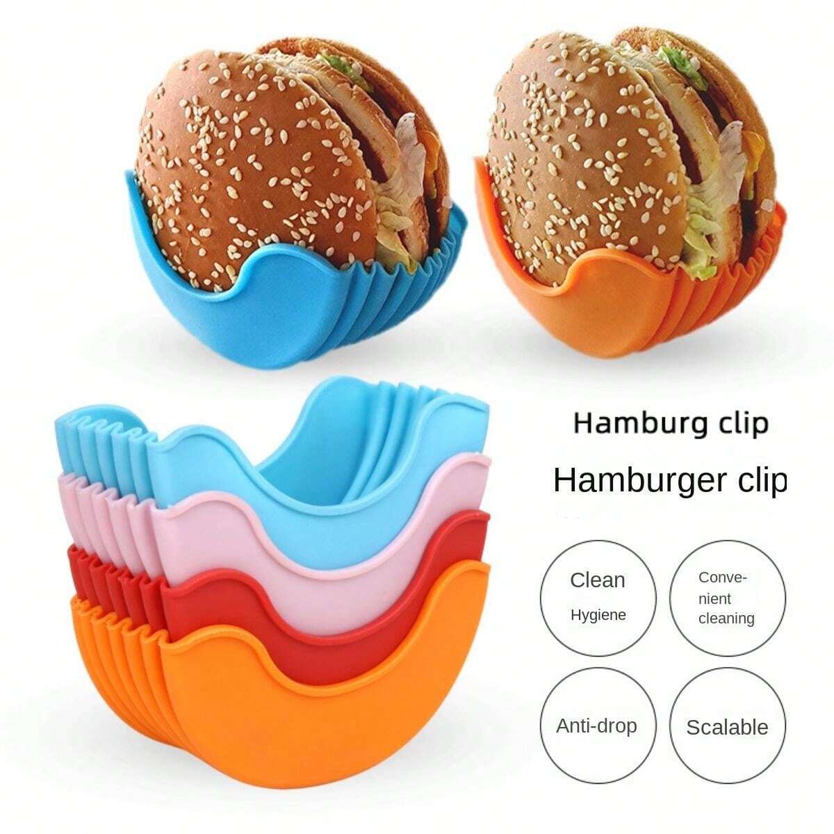 Hamburger Fixed Box Anti-Drop Telescopic Silicone Hamburger Clamp ...