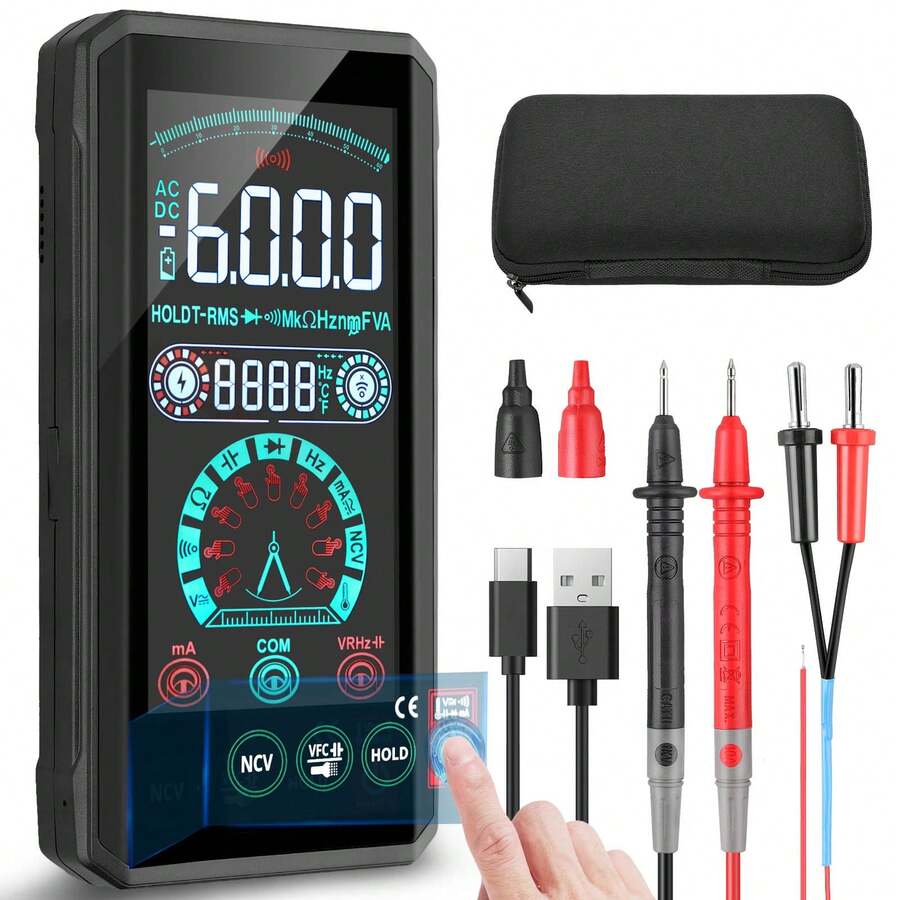 Digital Multimeter 6000 Counts Smart Touch Screen TRMS Meter ...