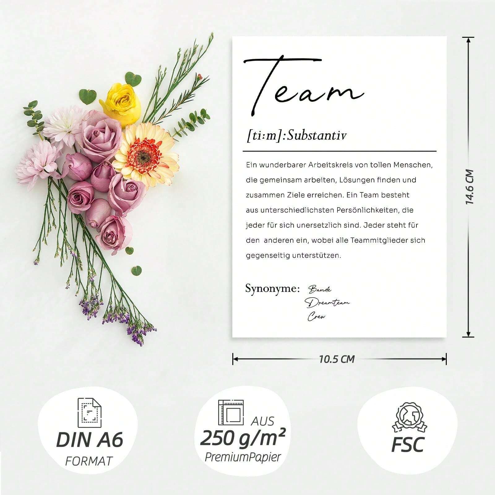 3pcs Team Card A6 (Including Envelope) - Gifts Colleagues - Leaving ...