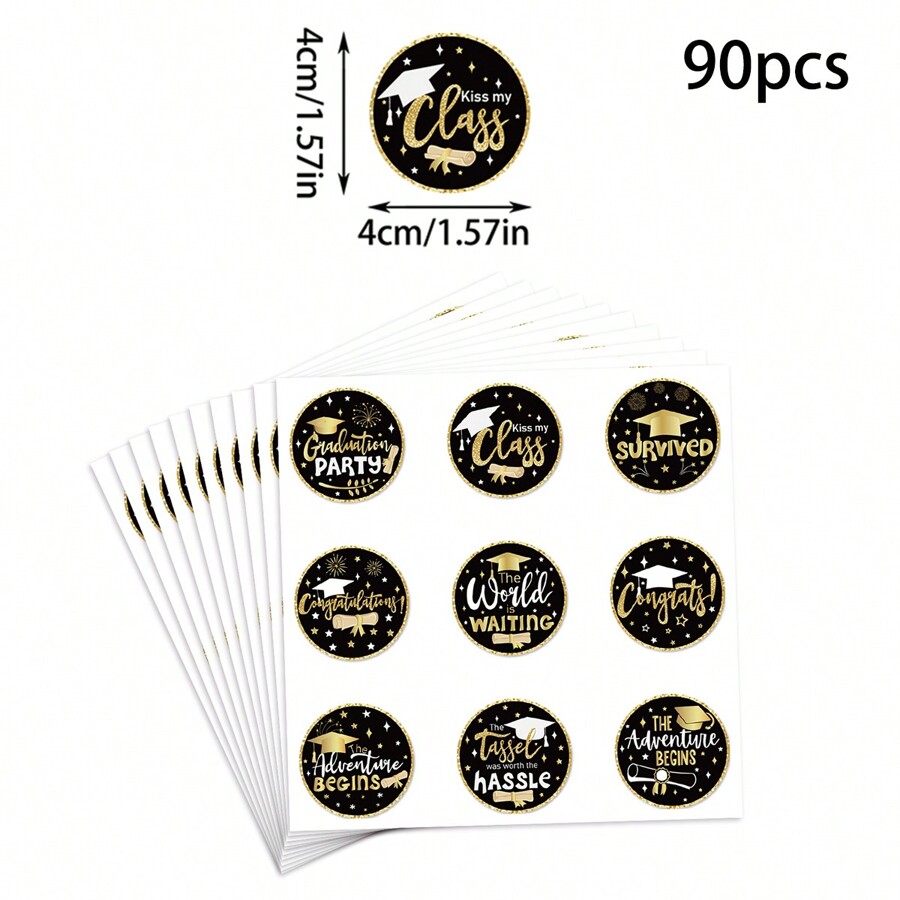 90PCS Graduation Stickers Class Of 2024, Congratulations Graduates ...