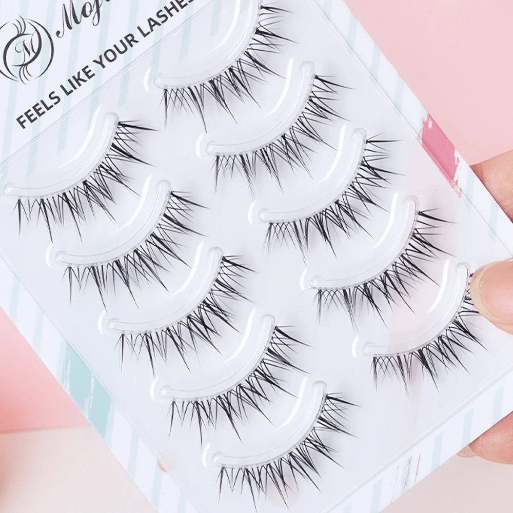 1 Pack Of 5 Pairs Cartoon Eye Printed False Eyelashes, Natural Curly ...