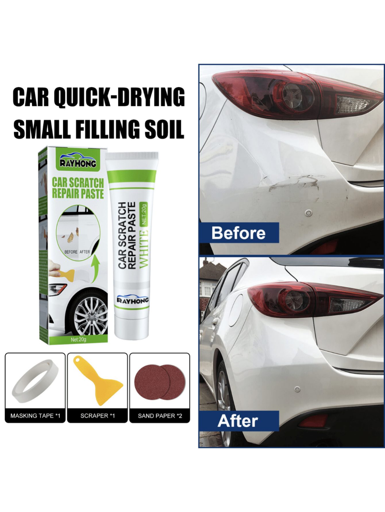 Rayhong Car Quick Dry Putty Kit For Repairing Scratches And Filling ...