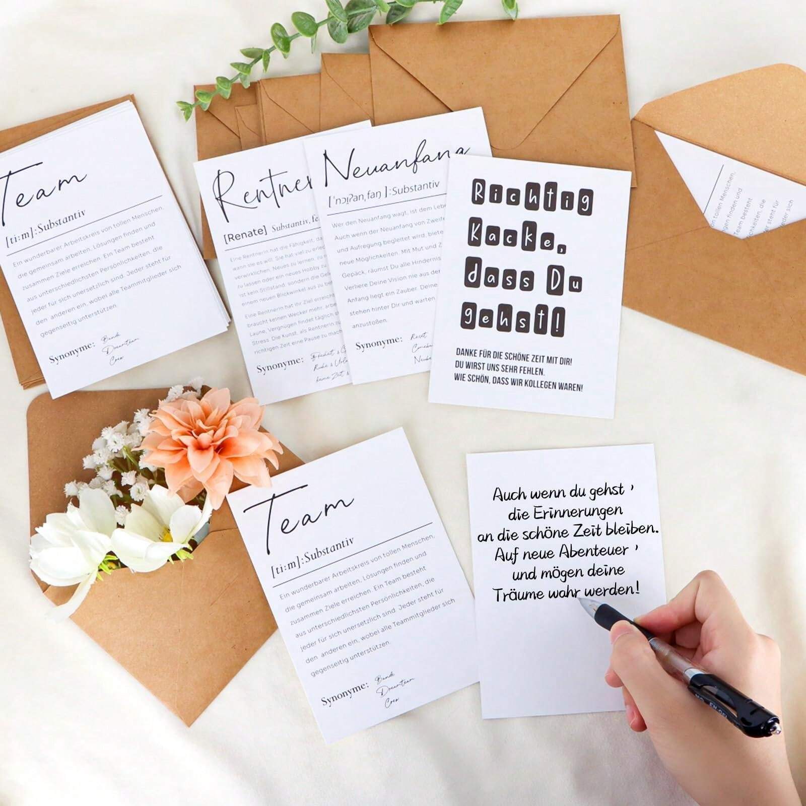 3pcs Farewell Card (A6, Incl. Envelope) - Farewell Card For Colleague ...