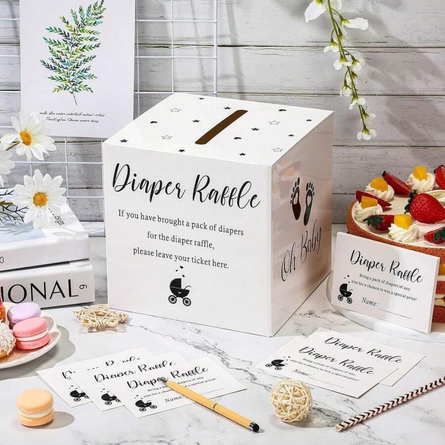 51pcs,Baby Gender Reveal Voting Box With 51 Pieces Ballot Cards Baby ...