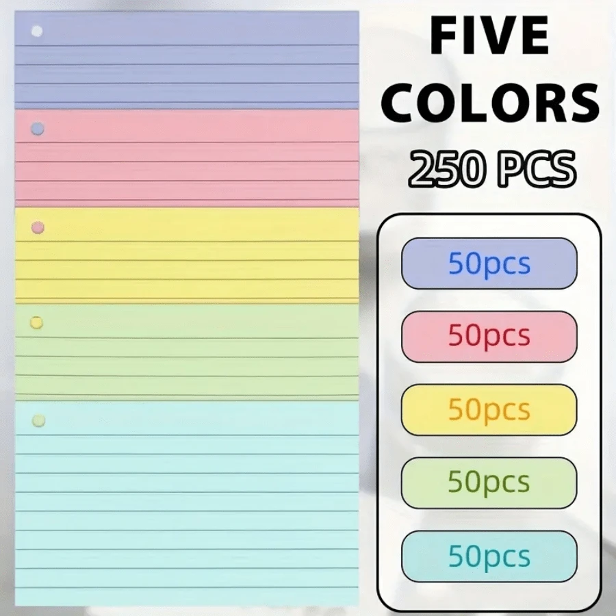 250pcs Flash Cards, A7 Revision Cards, Flashcards With Binder Rings And ...