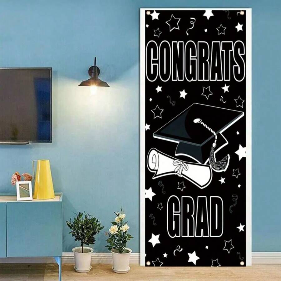 1 PC, 70x35 Inch Vinyl Door Cover Banner, Class Of 2024 Congrats Grad ...