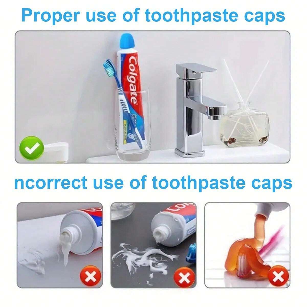 1pc Toothpaste Cap With Dust-Proof Brush Head Cover, Made Of Silicone ...