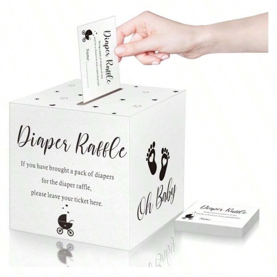 51pcs,Baby Gender Reveal Voting Box With 51 Pieces Ballot Cards Baby ...