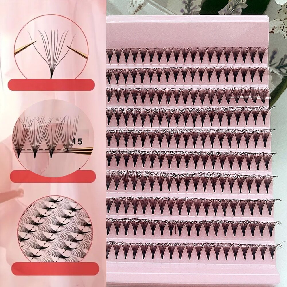 190pcs Premade Fans Eyelash Extensions, 10D Thickness 0.07mm C/D ...