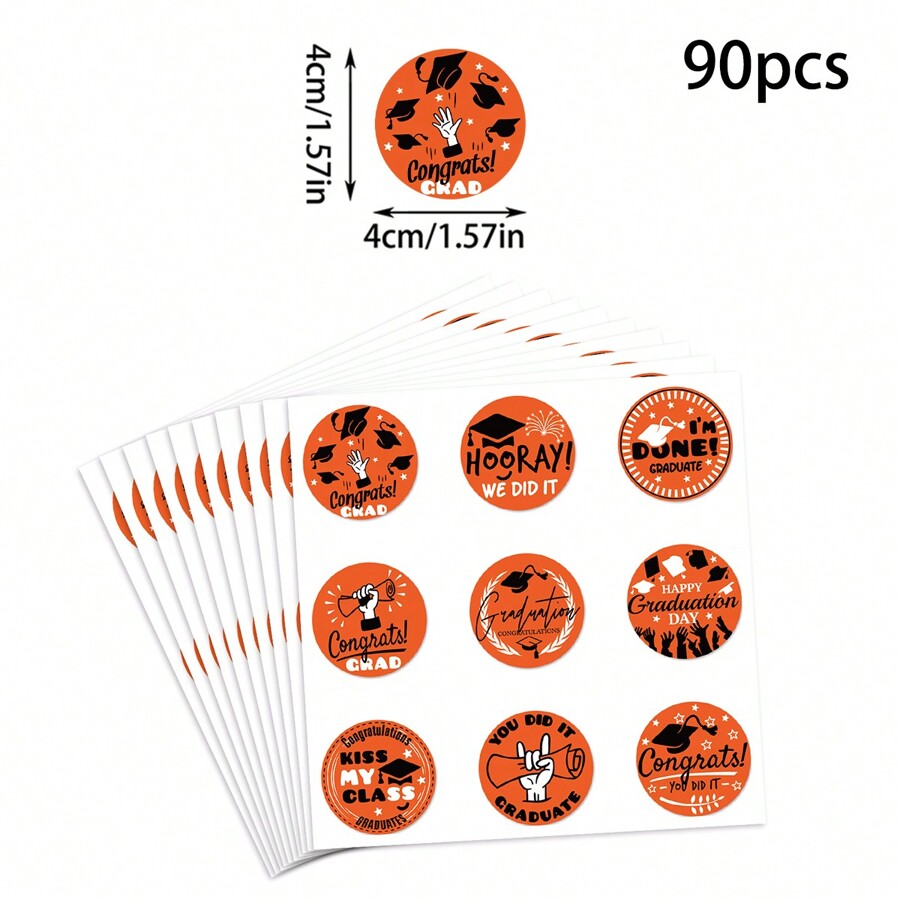 90PCS Graduation Stickers Class Of 2024, Congratulations Graduates ...