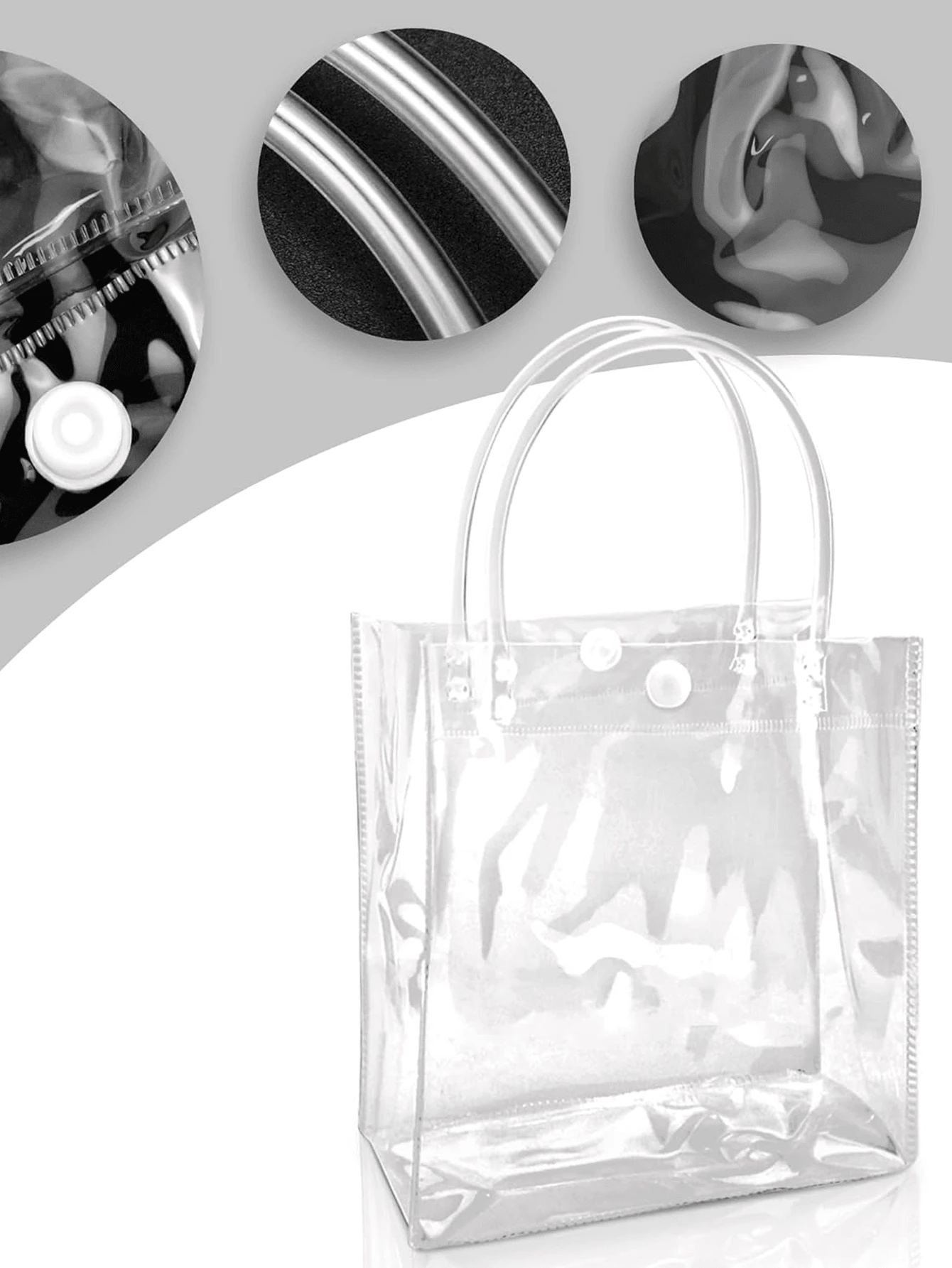 8pcs/Set Clear Plastic Gift Bags With Handle, Transparent Gift ...