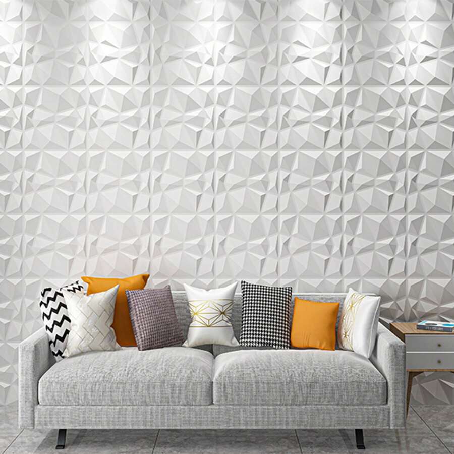 60pcs PVC 3D Wall Panels Waterpoof Fireproof Stickers Diamond Design ...
