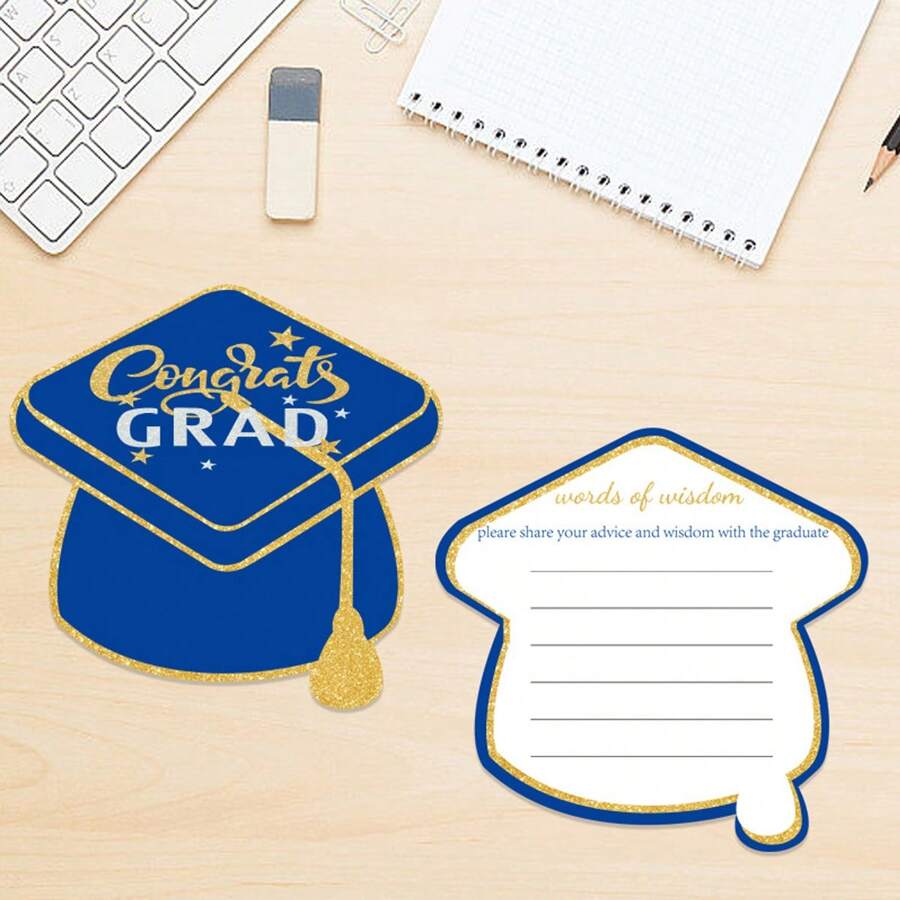 Set Of 10 Graduation Season Gift Cards - Graduation Cap Shaped Greeting ...