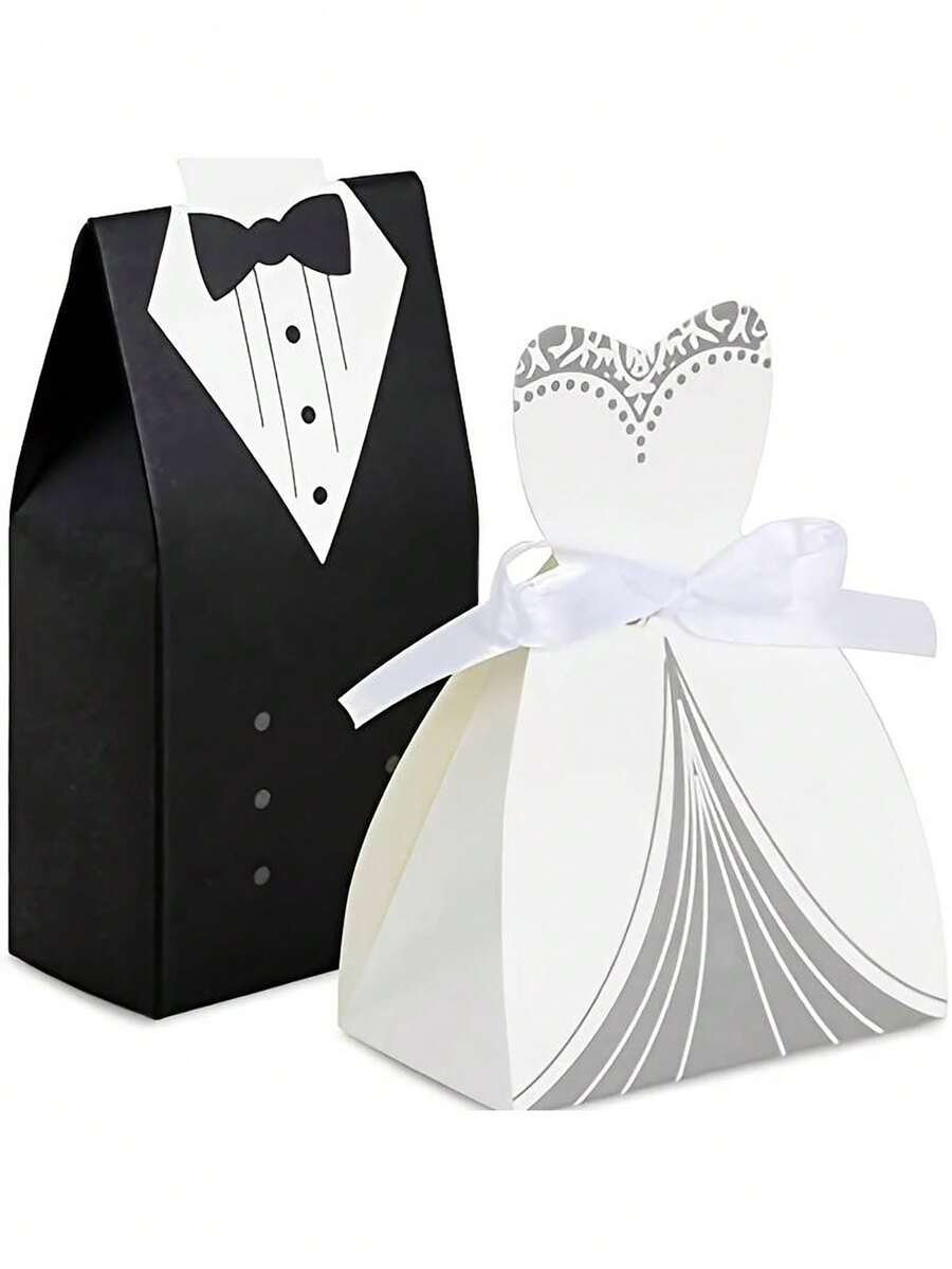10 Sets/20 Pcs Double-Breasted Dress Candy Packaging Boxes, Wedding ...