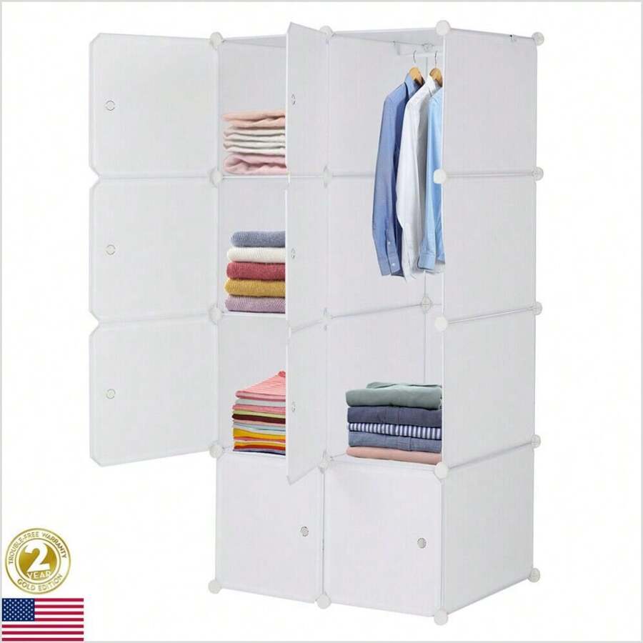 Portable Wardrobe Closet 8Cube Storage Armoire Dresser Modular ...