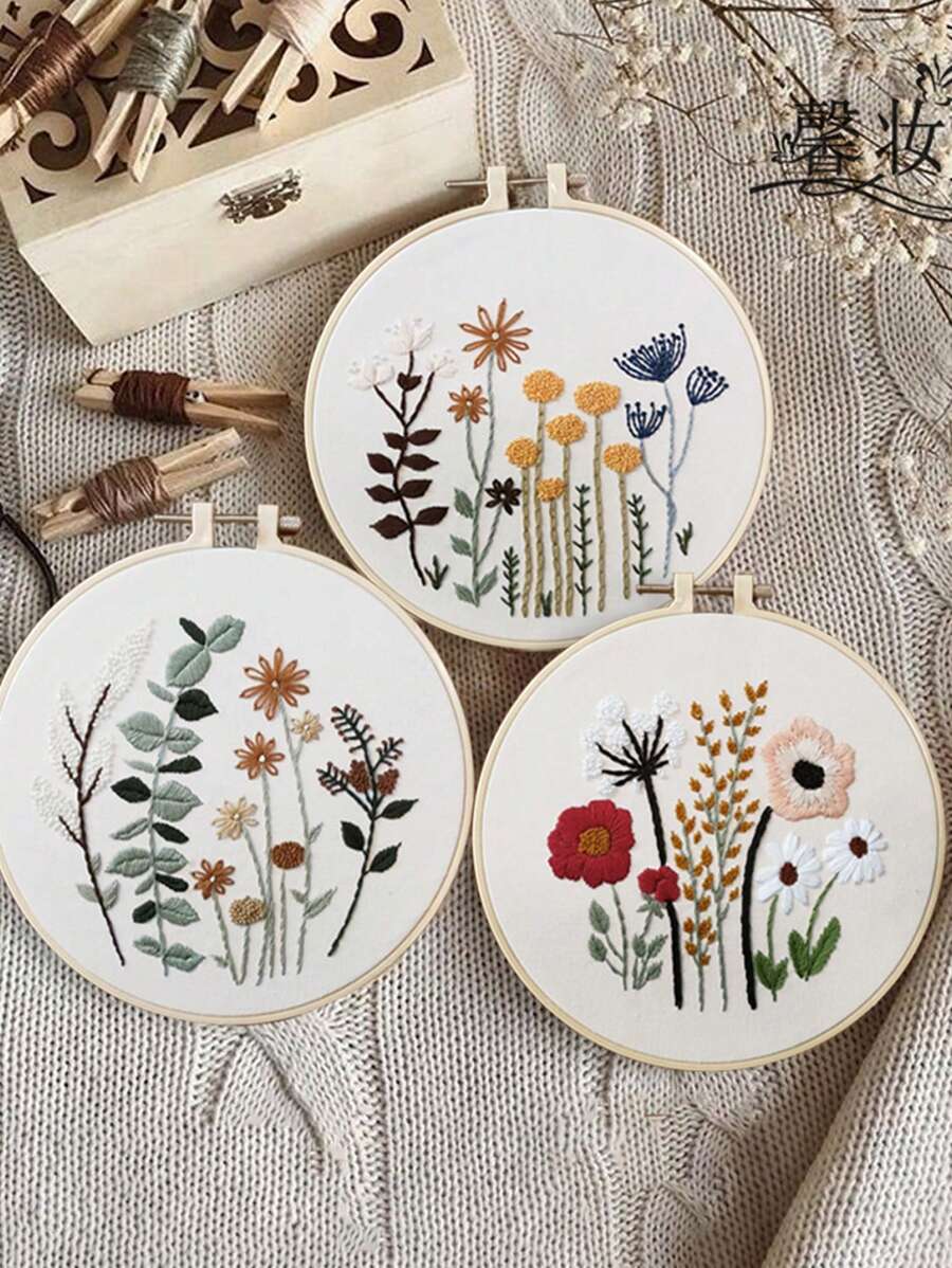 A Set Of New Embroidery DIY Simple Beginner Handicraft Material Kit, Su ...