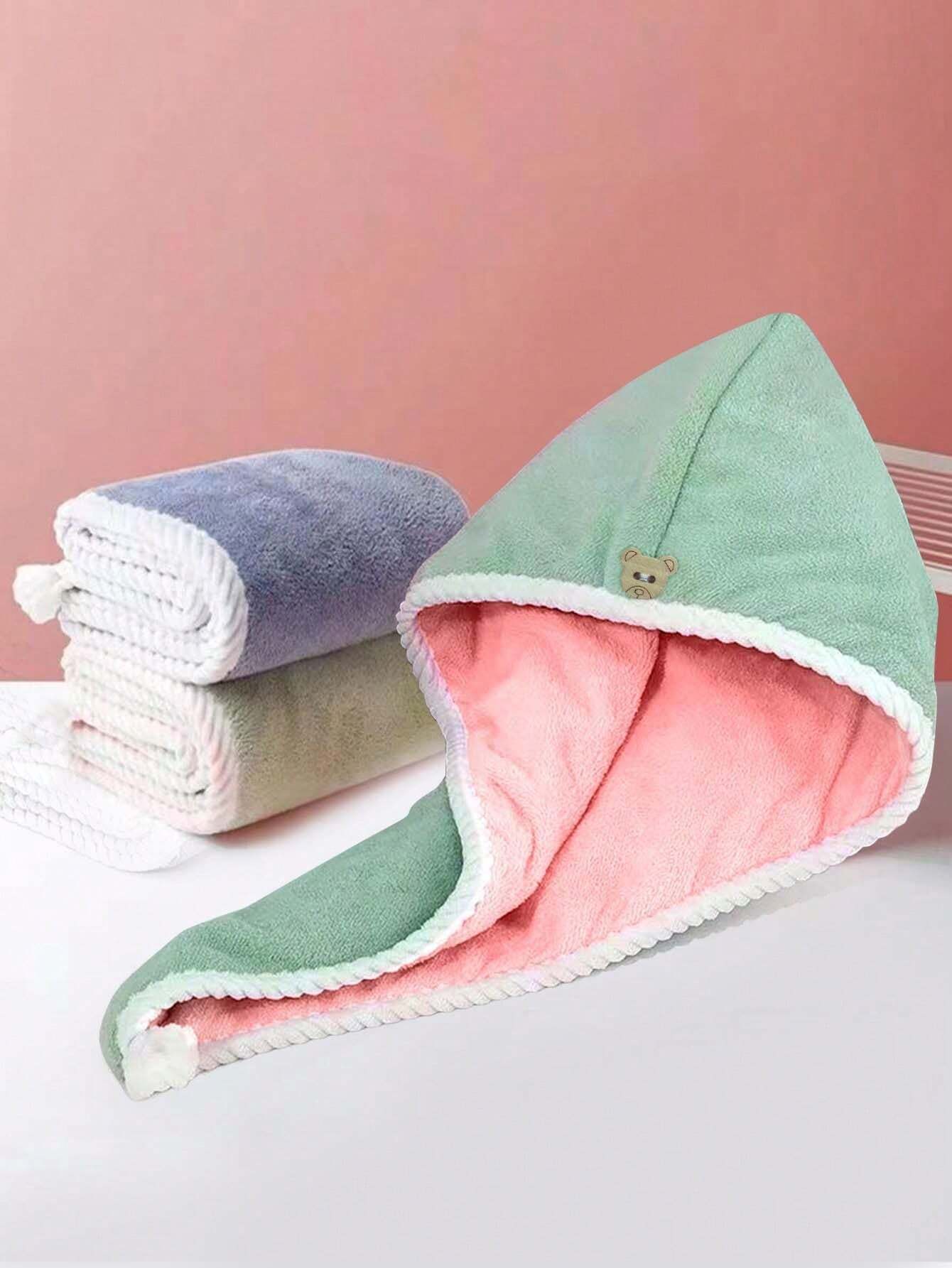 Women Shower Cap & Hair Drying Hat, Super Absorbent Towel Wrap, Double ...