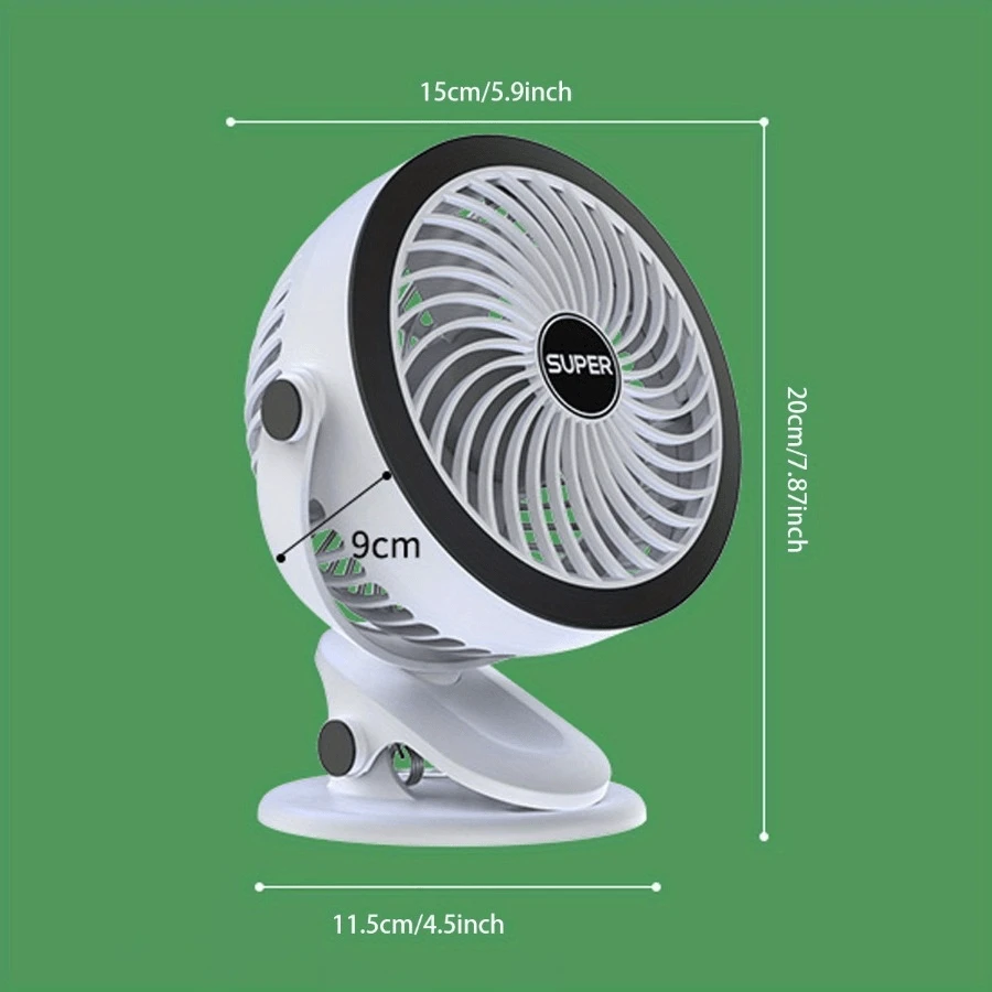 Portable USB Mini Fan With Circular Design, Clip-On, Silent Operation ...