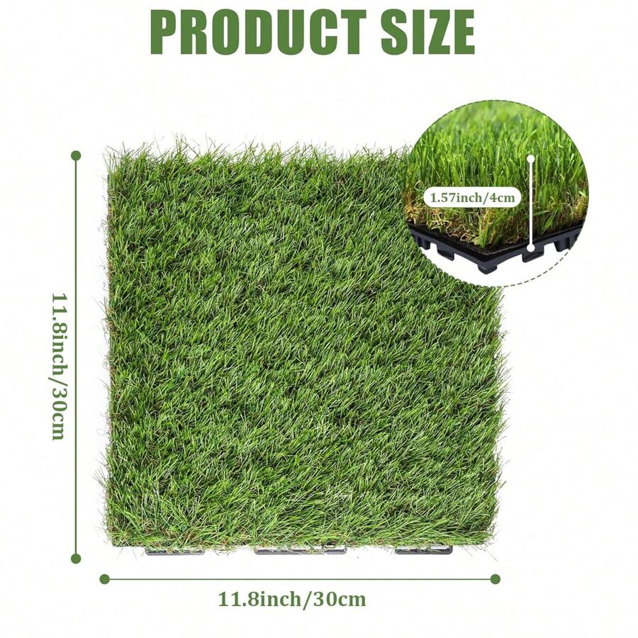 Artificial Grass Turf Tile With Upgrade Interlocking System Self ...