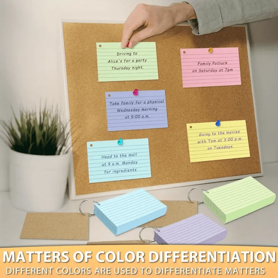 250pcs Flash Cards, A7 Revision Cards, Flashcards With Binder Rings And ...