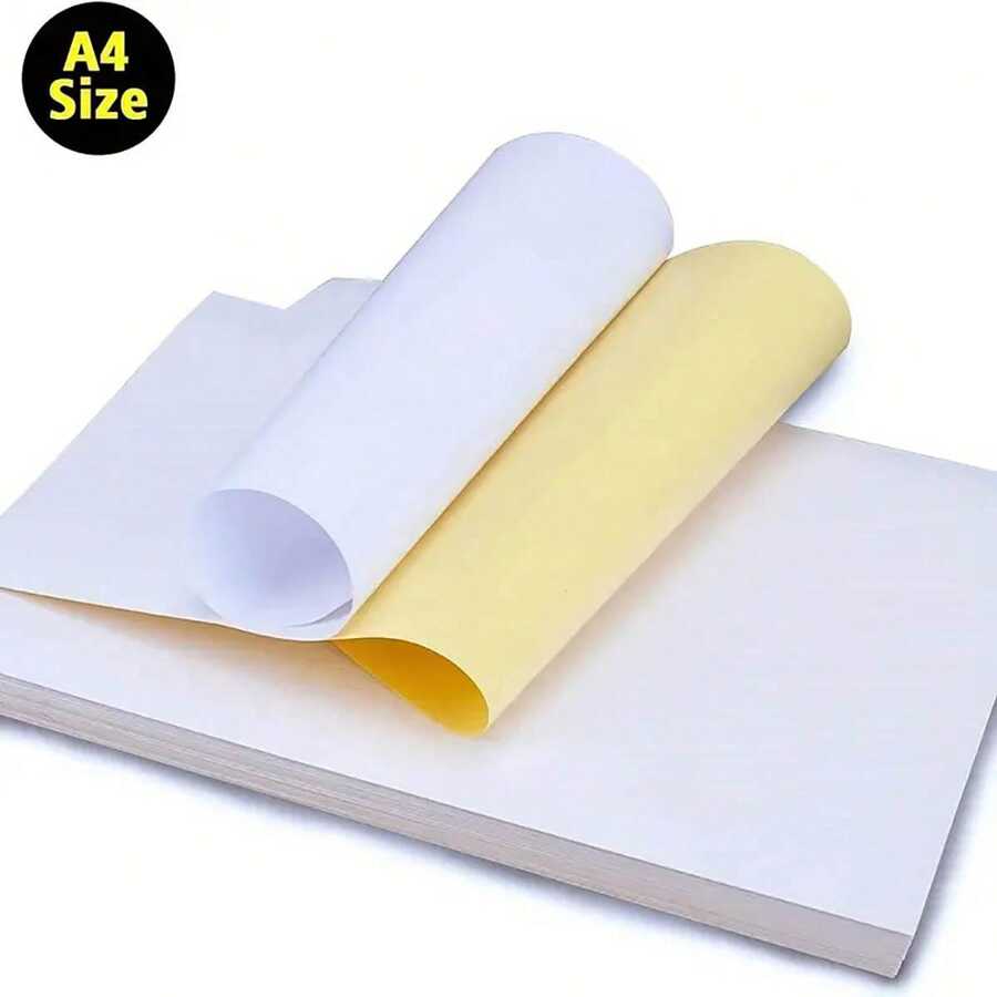 50 Sheets A4 Self-Adhesive Printing Paper, White Label Sticker, Glossy ...