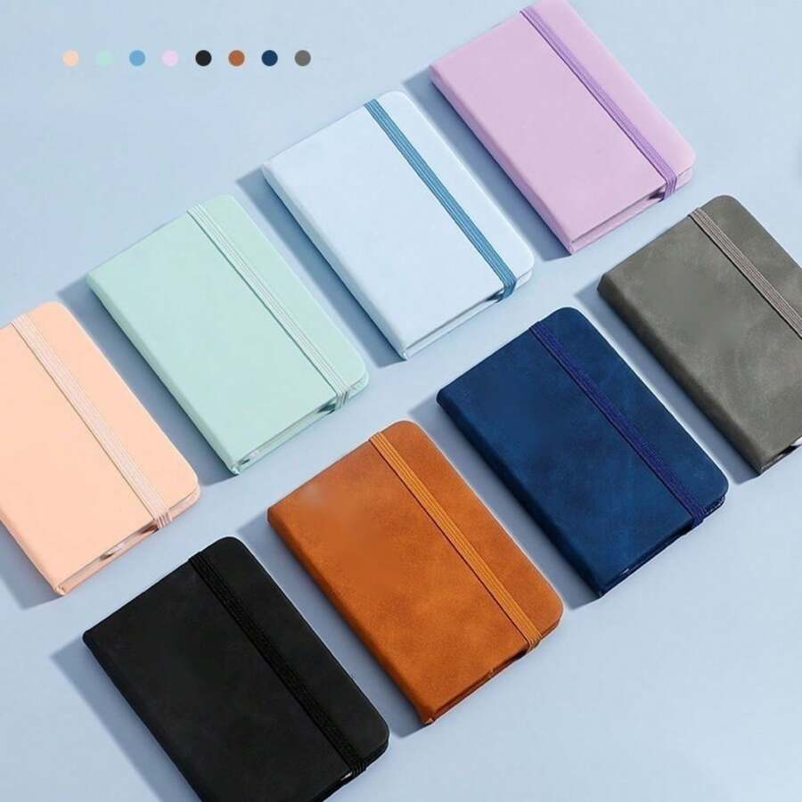 Carnet de notes simple unicolore, pack de 4, format A7 avec sangle ...