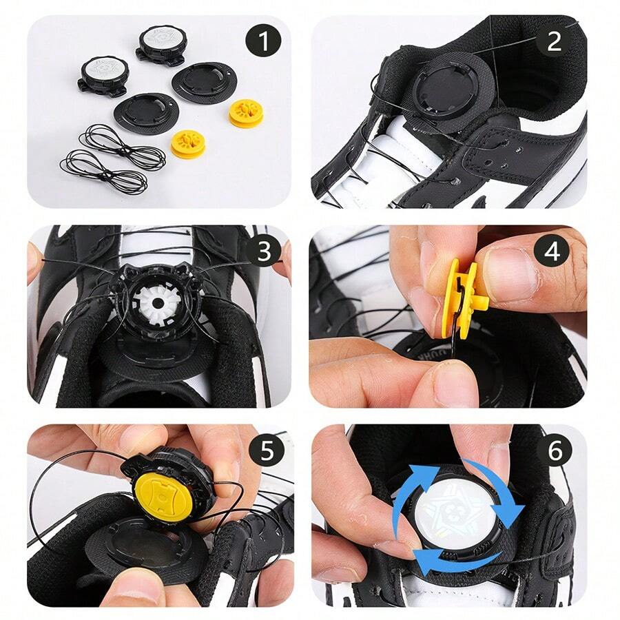 1 Pair Of Slouchy Automatic Rotating Buckle Shoelaces, Unisex Sports ...