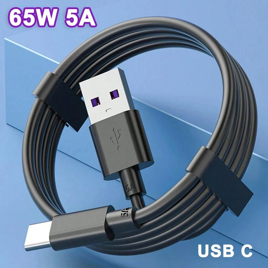 65W 5A USB Type C Cable Fast Charging Data Cord For SamsungGalaxy S24 ...