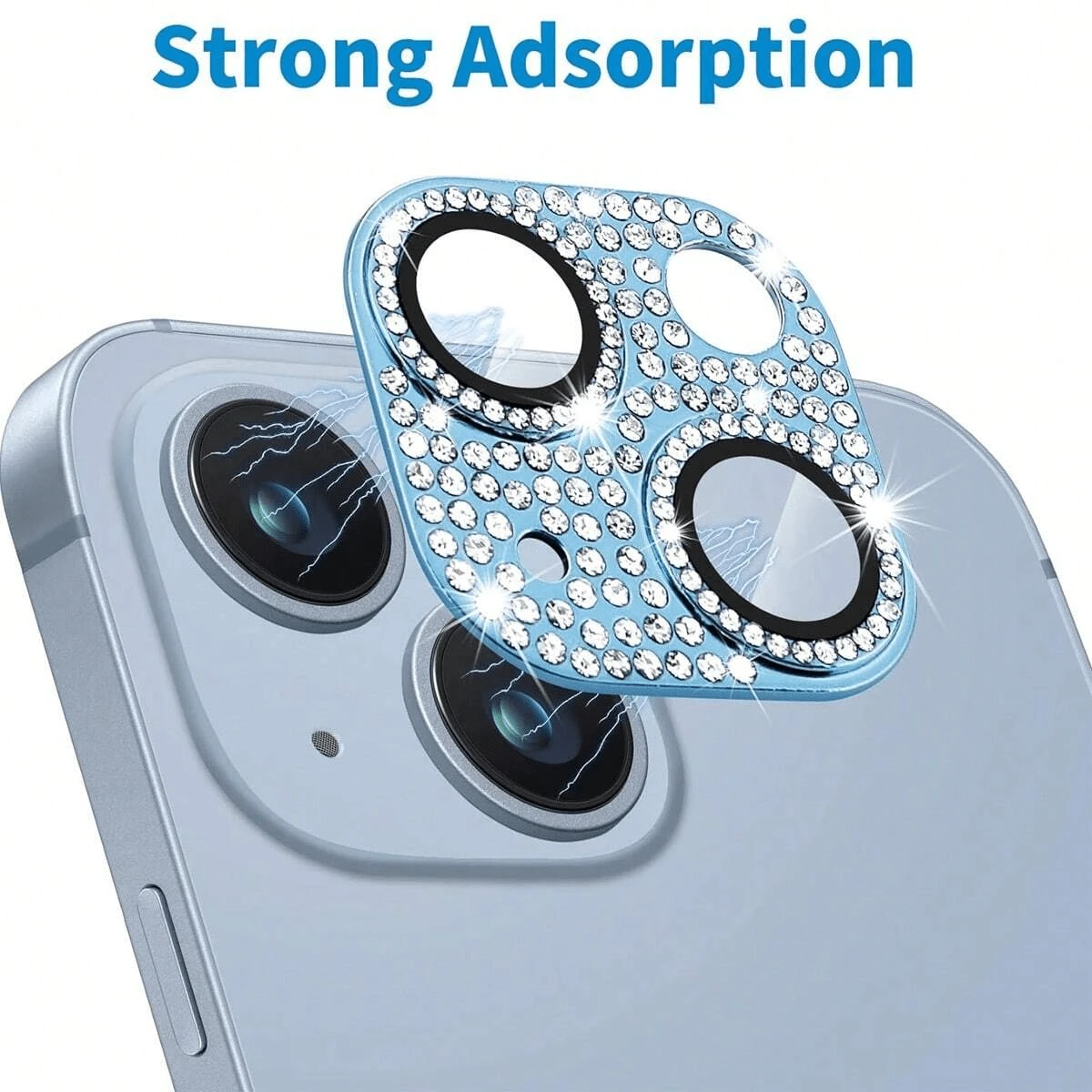 1 Pc Glitter Rhinestone Metal Camera Lens Protector Glass Compatible ...