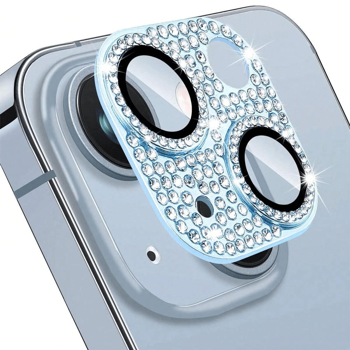 1 Pc Glitter Rhinestone Metal Camera Lens Protector Glass Compatible With IPhone 15 14 13 12 11 ...