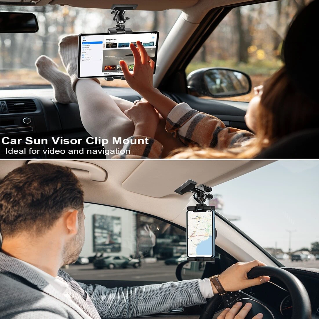 Sun Visor Car Tablet Holder Car Sun Visor Car Clip Fixed Navigation 360 ...