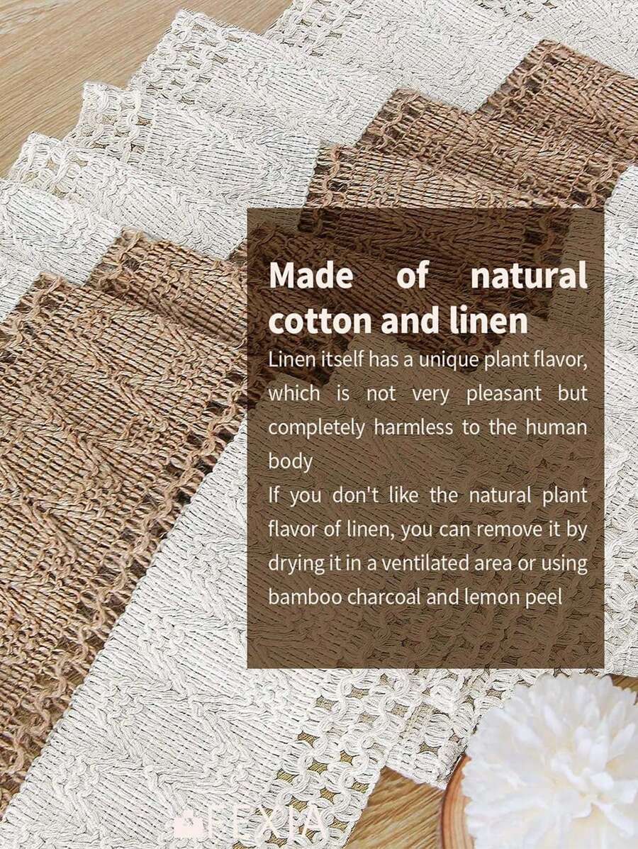 Boho Table Runner Macrame Table Runners For Home Decor Cream & Brown ...